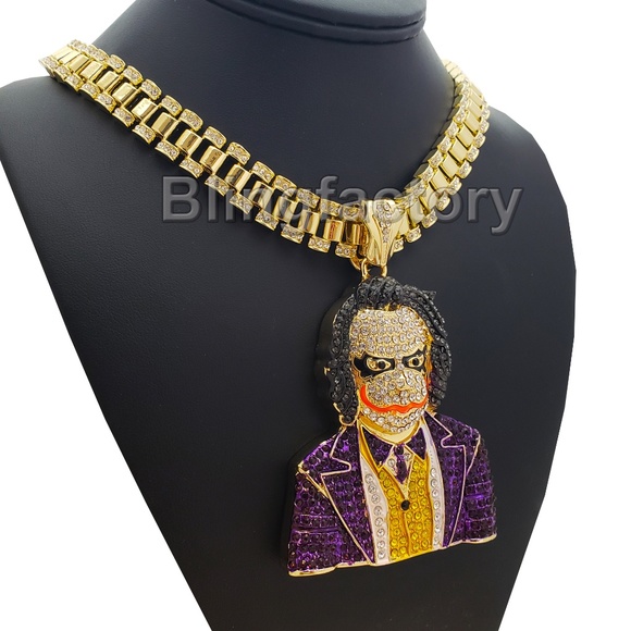 Accessories | Joker Pendant 18 Iced Rollie Link Choker Chain | Poshmark